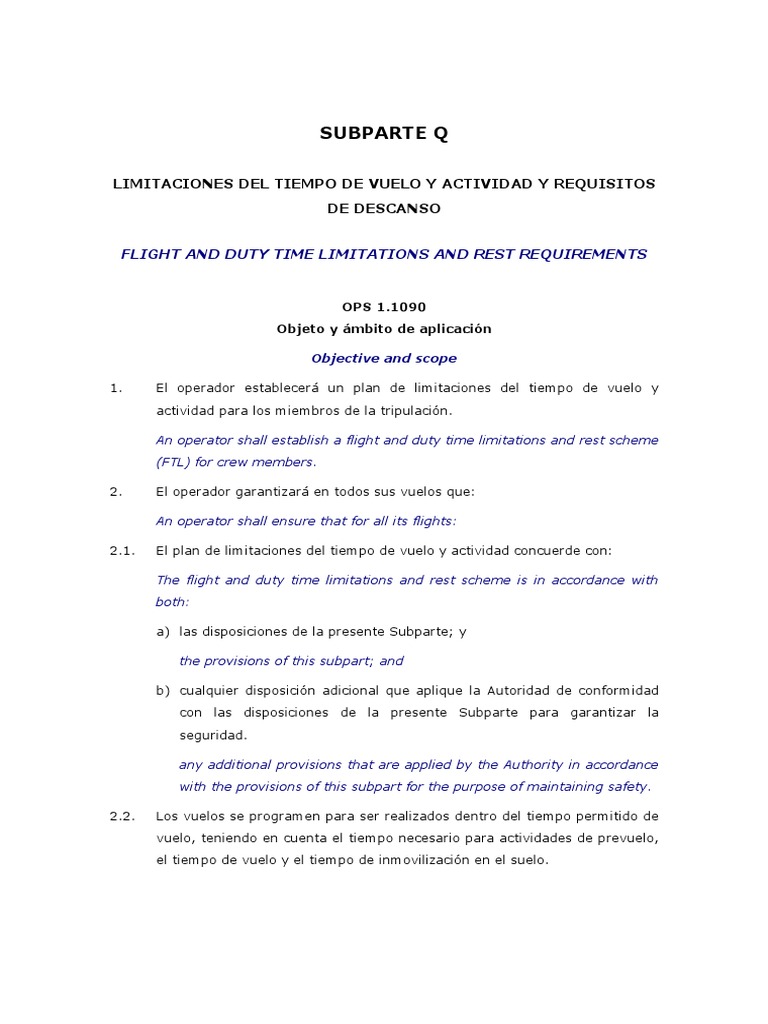 Spain EU Ops Subpart Q | PDF