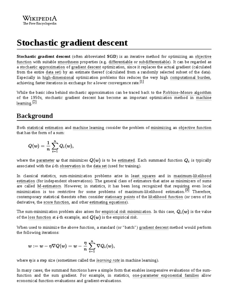 Stochastic Gradient Descent | PDF