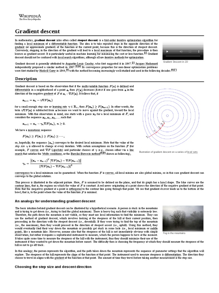 Gradient Descent | PDF | Mathematical Optimization | Analysis Gradient Descent | PDF | Mathematical Optimization | Analysis