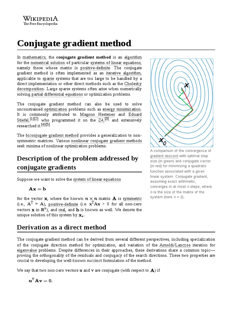 Conjugate Gradient Method Pdf