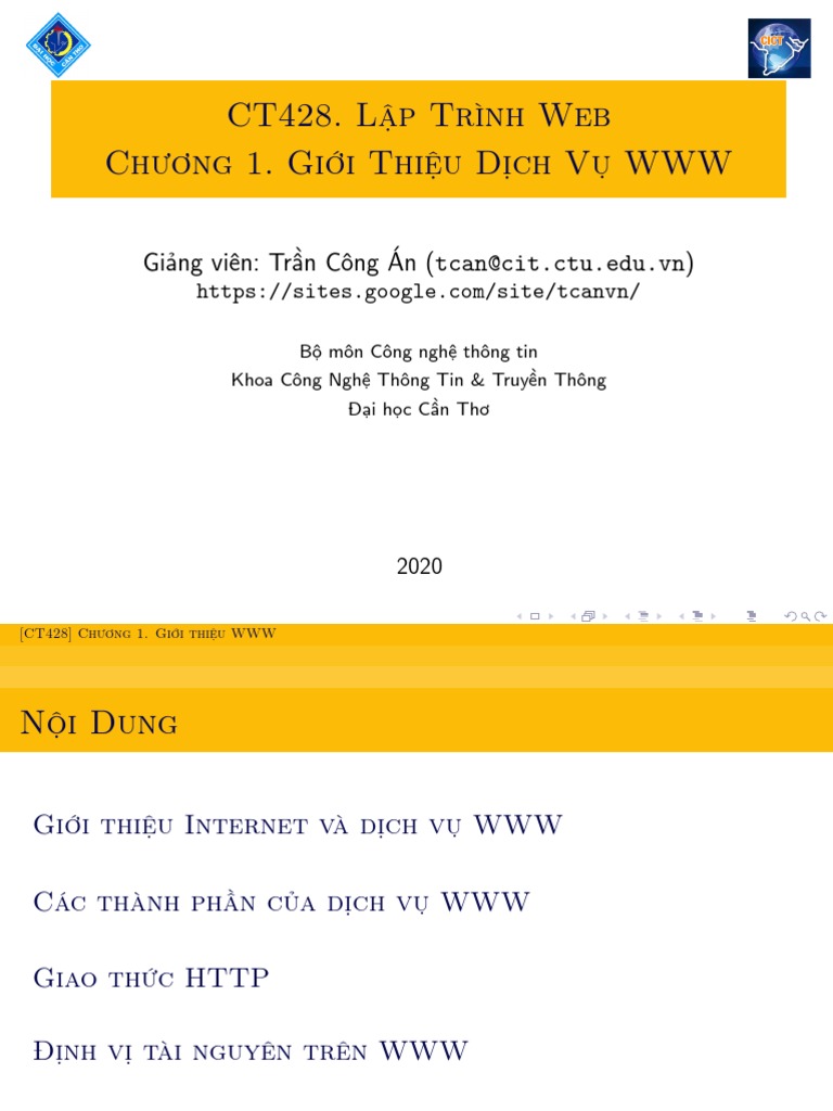 (CT428) Ch1 - Gioi Thieu WWW | PDF