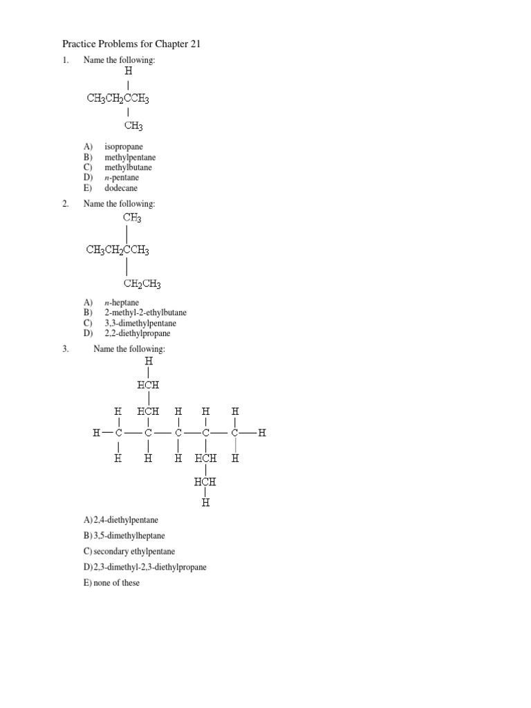 1c CH 21 Kunkel Practice Problems | PDF | Polymers | Ester