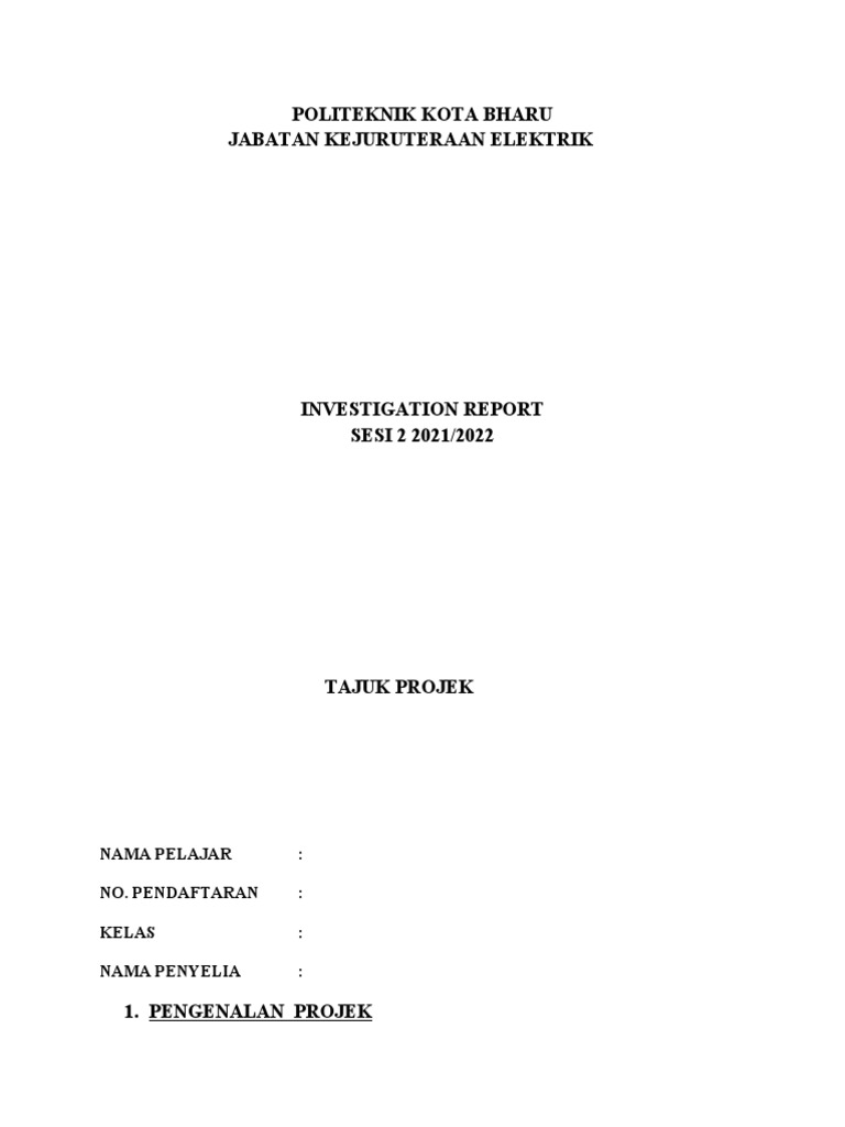 Template Investigation Report | PDF