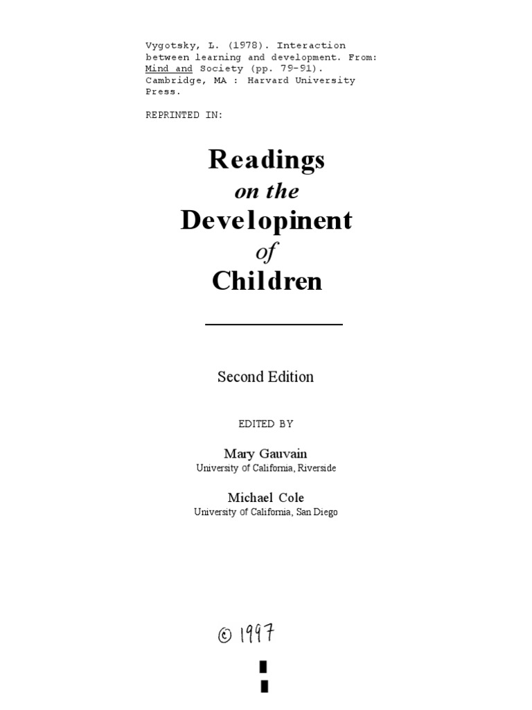 Vygotsky's theory of the interaction between learning and development ...
