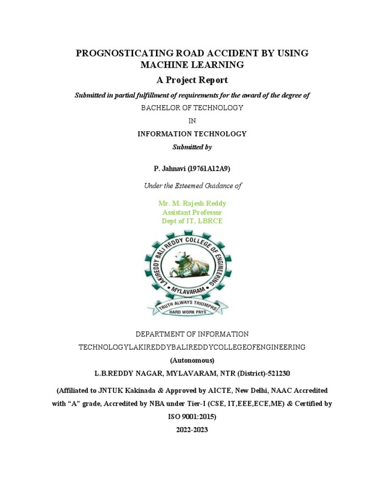 Machine Learning for Road Accident Prediction | PDF | Academic Degree ...