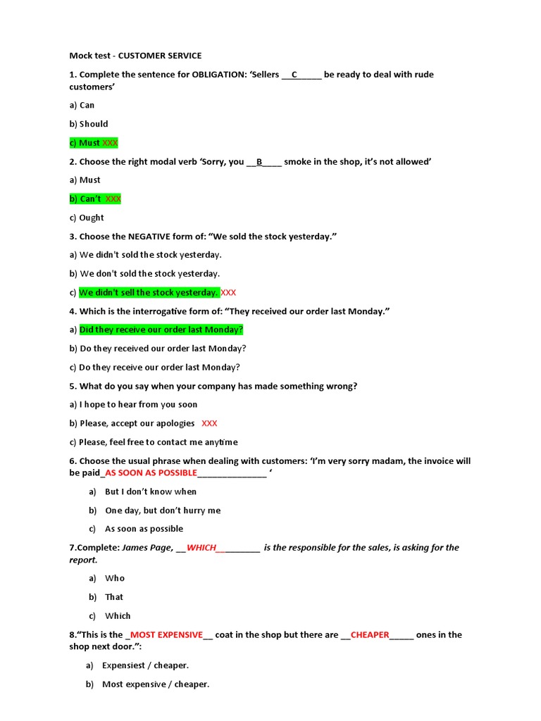 Placement Test - Business English | PDF