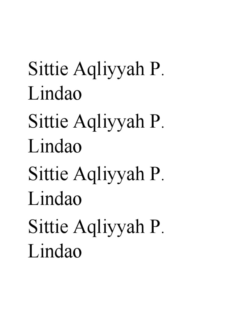 Sittie Aqliyyah P | PDF