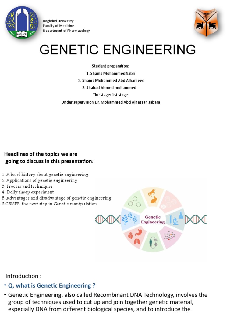 Genetic Engineering Presentation 1 | PDF | Genetic Engineering | Genetics