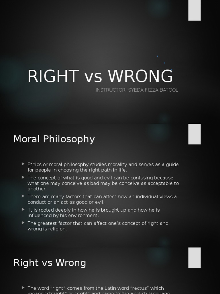 RIGHT Vs WRONG | PDF