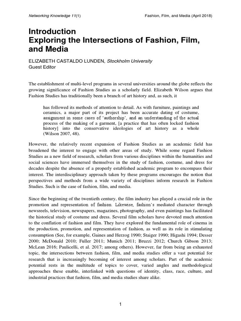 Introduction Exploring The Intersections-1 | PDF | Fashion | Interdisciplinarity