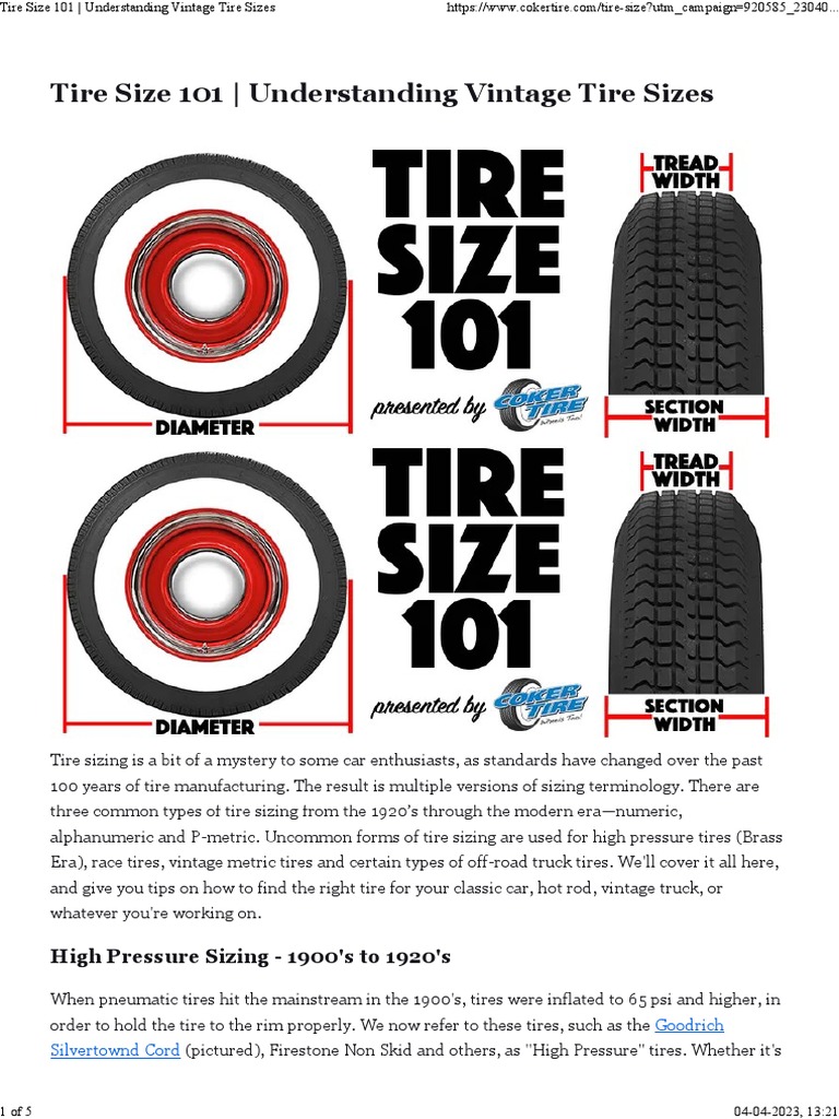 Tire Size 101 | PDF | Tire | Automotive Technologies