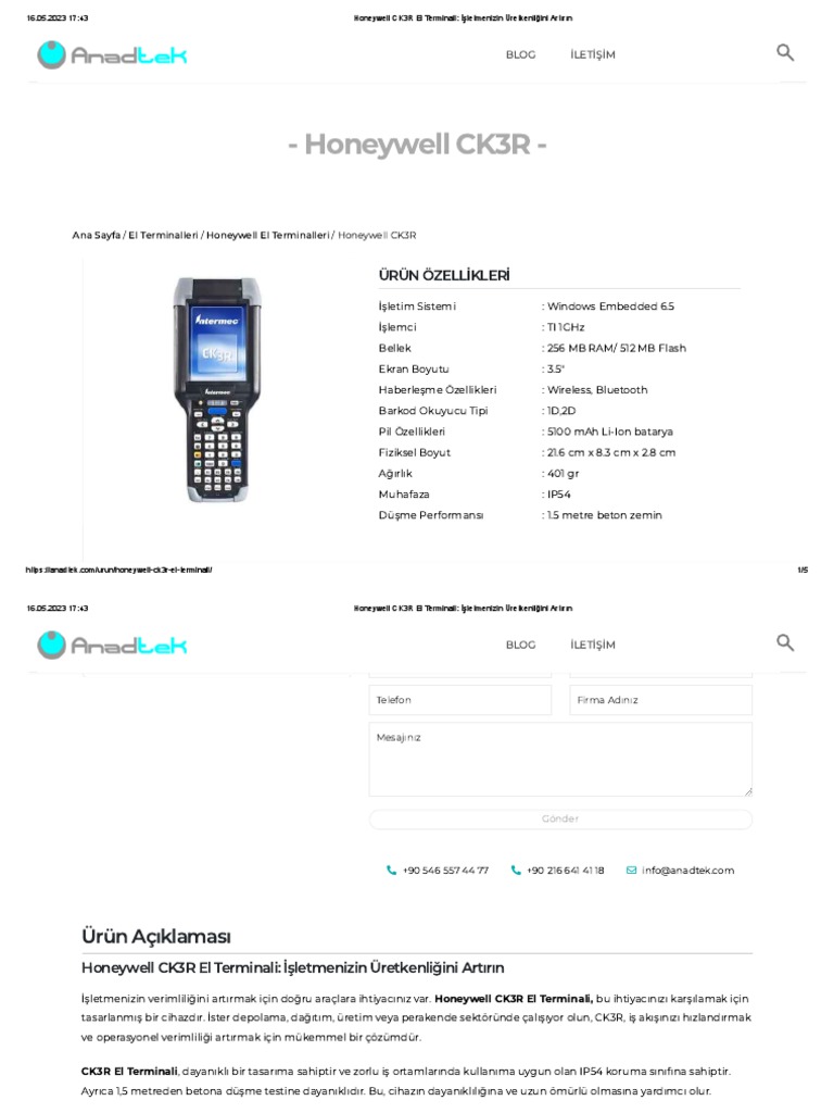 Honeywell CK3R El Terminali | PDF