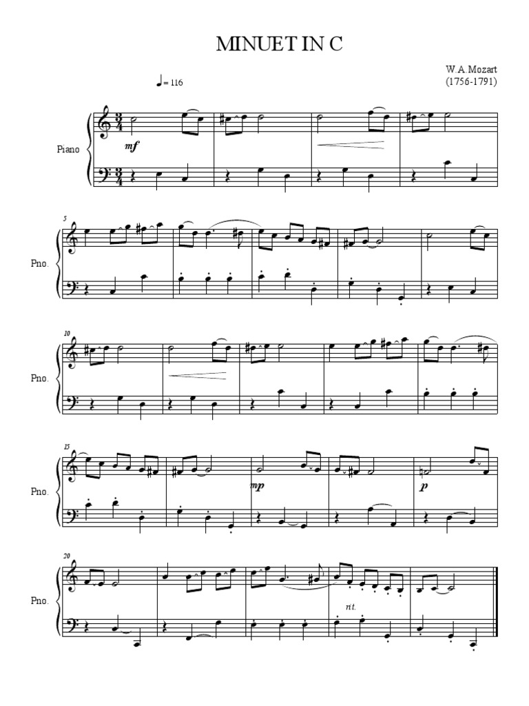 Minuet in C | PDF
