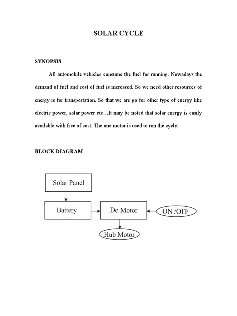 Harnessing the Power of the Sun: A Document Describing the Working ...