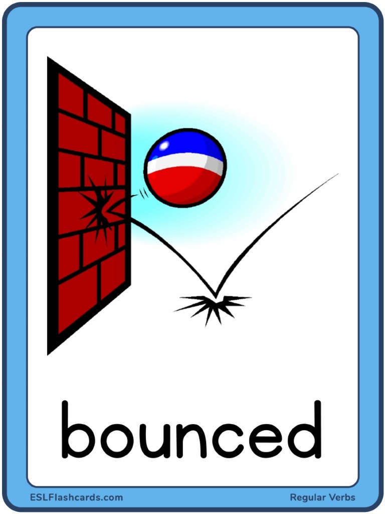 Regular Verbs Large Flashcards With Labels | PDF