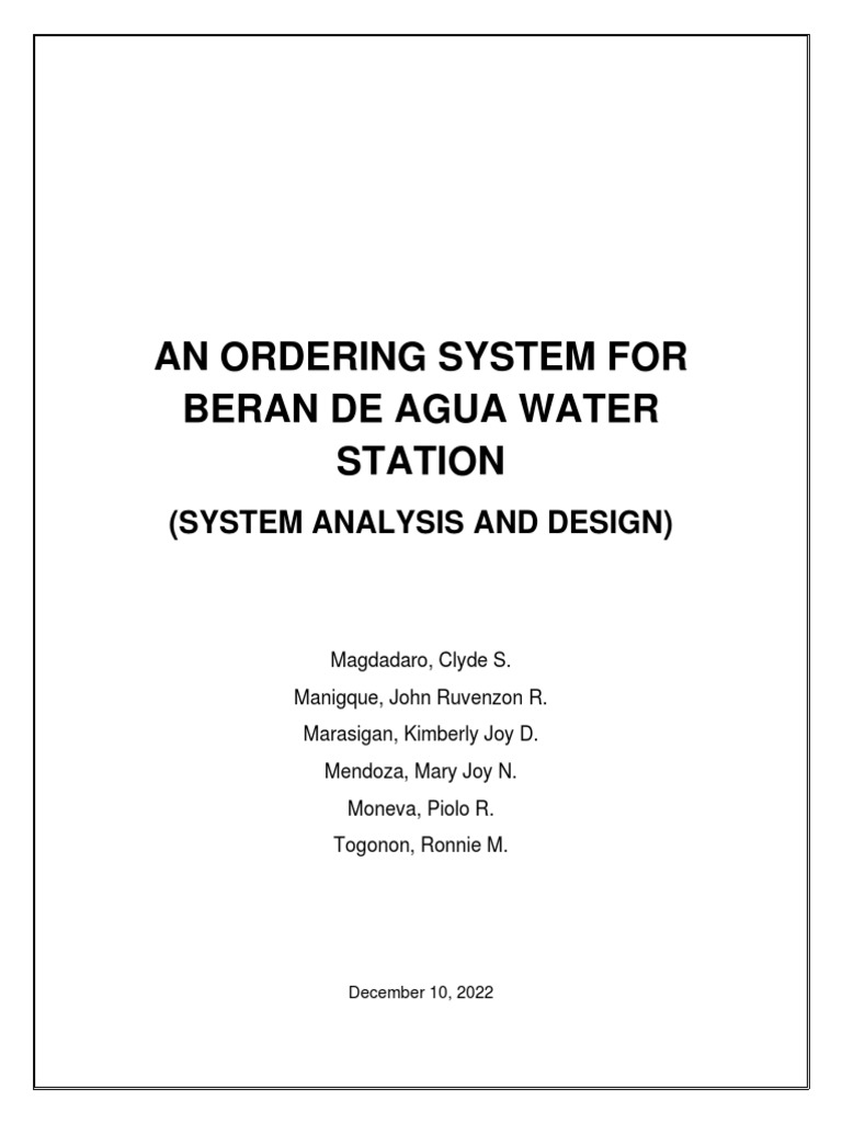 Water Refilling Management System | PDF | Software Development Process ...