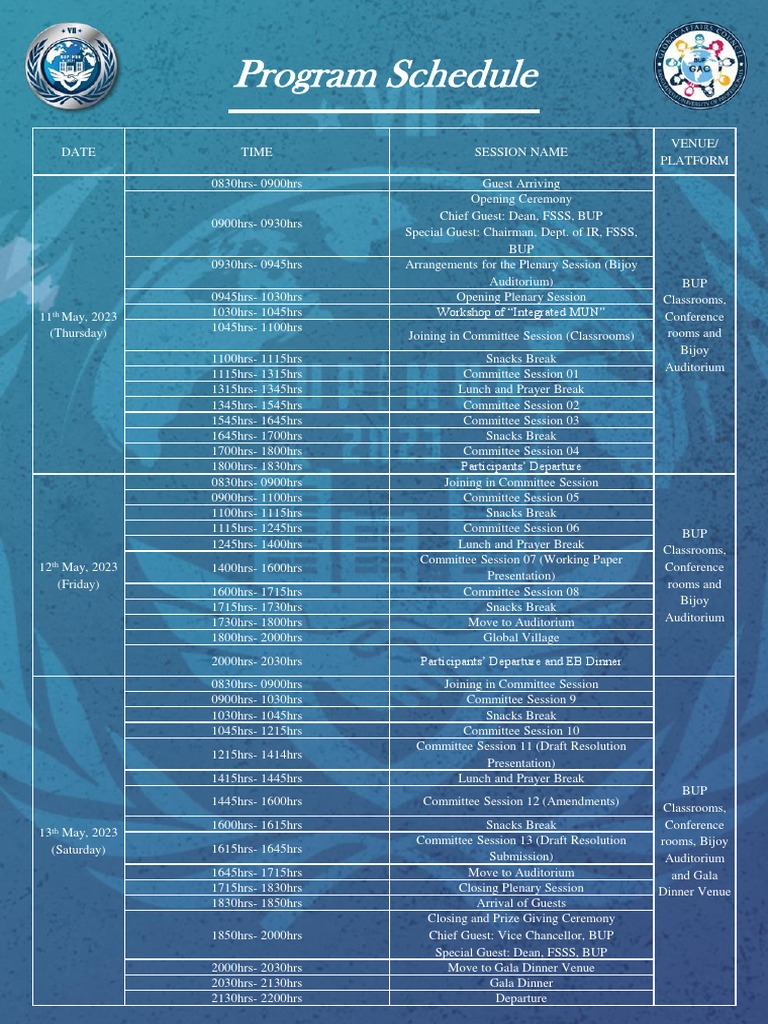 BUP Program Schedule: May 2023 Events | PDF