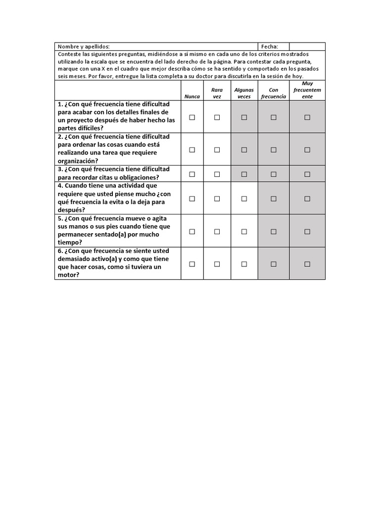 Asrs Versión Abreviada | PDF