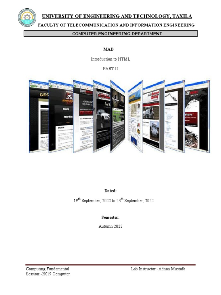 Lab Manual No 02 | PDF | Html | Html Element