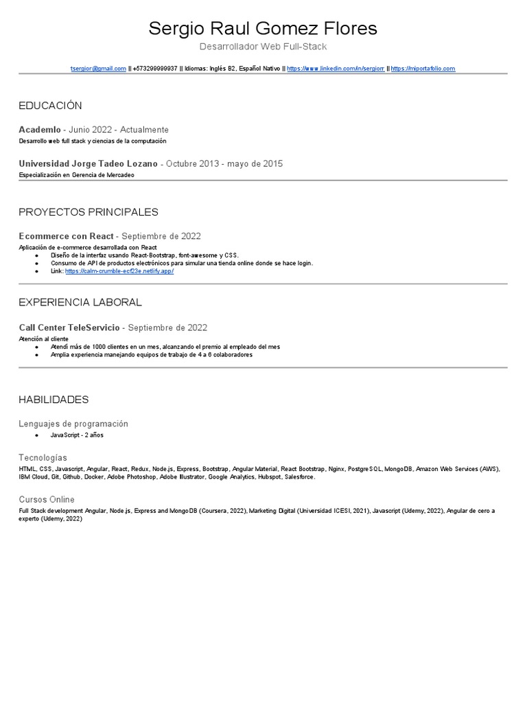 CV Amigable para Bots (ATS-Friendly) ?? | PDF