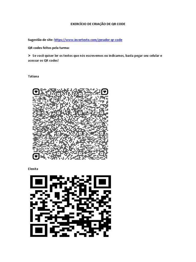 Criação e Uso de QR Codes na Turma | PDF