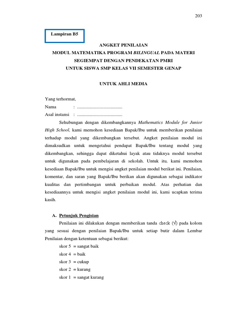 Angket Penilaian Untuk Ahli Media | PDF Angket Penilaian Untuk Ahli Media | PDF