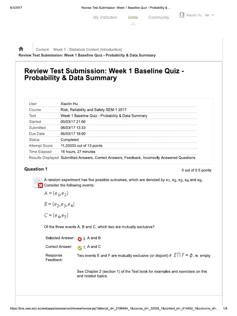 Week 1 Baseline Quiz | PDF