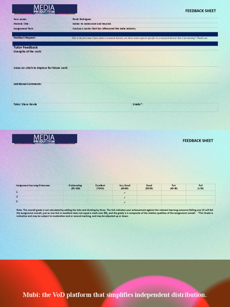 Mubi As A Distributor | PDF | Video On Demand | Independent Film