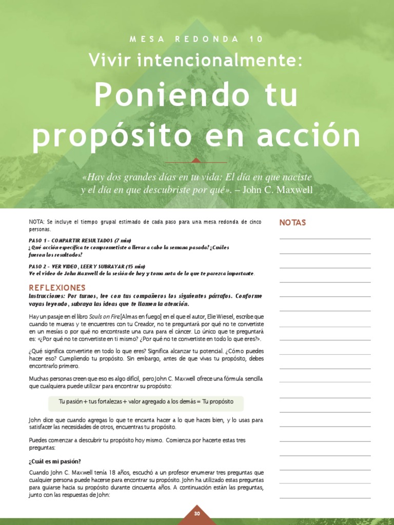 10-Poniendo Tu Proposito en Accion | PDF
