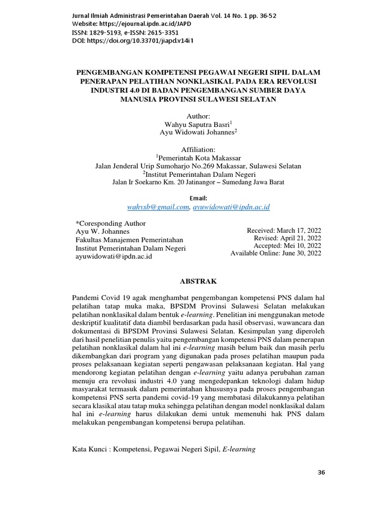 Pengembangan Kompetensi Pegawai Negeri Sipil | PDF