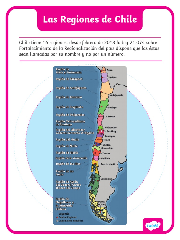 Mapa De Las 16 Regiones De Chile Pdf
