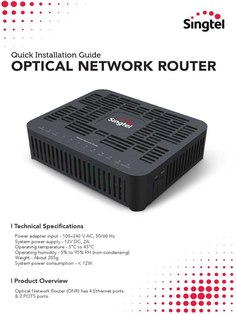 Singtel - Nokia G240 ONR Installation Guide | PDF | Fiber To The X ...