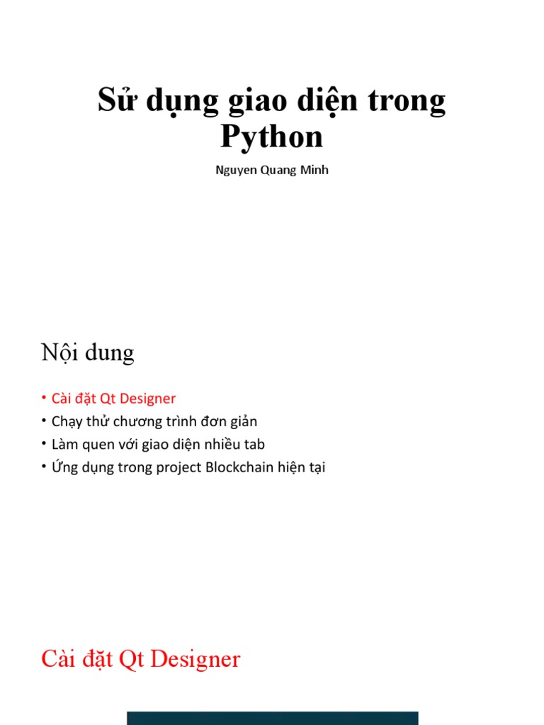 1. Sử Dụng Giao Diện Trong Python | PDF