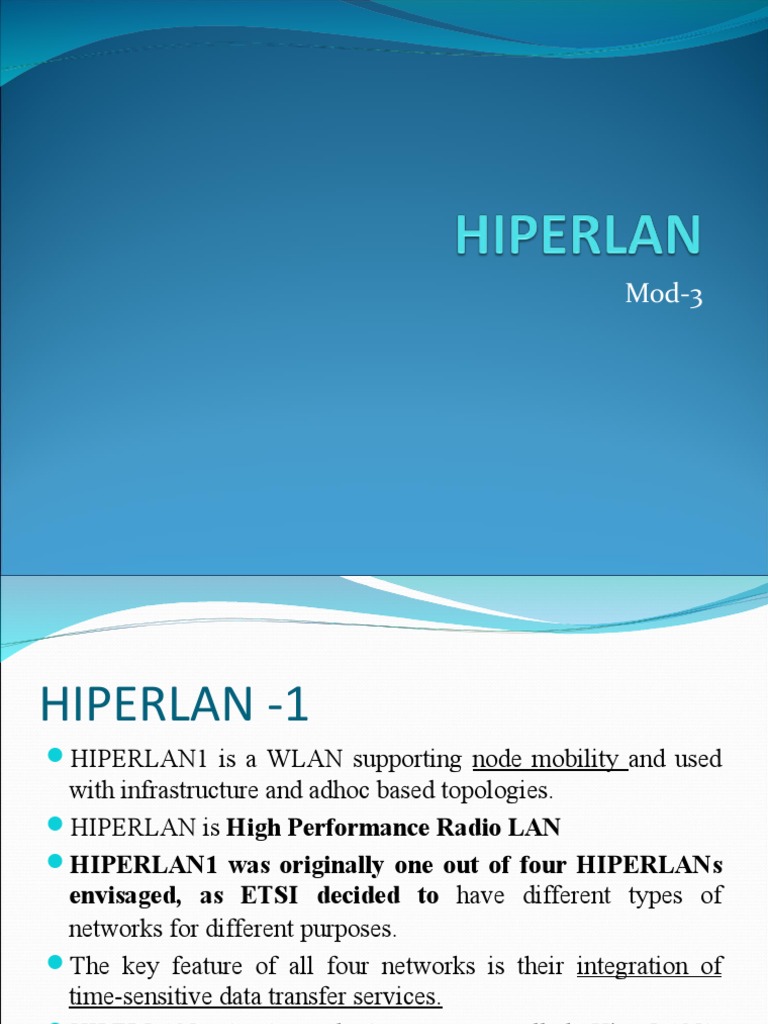 223 29 186 HIPERLAN-mod3 | PDF | Wireless Lan | Network Protocols