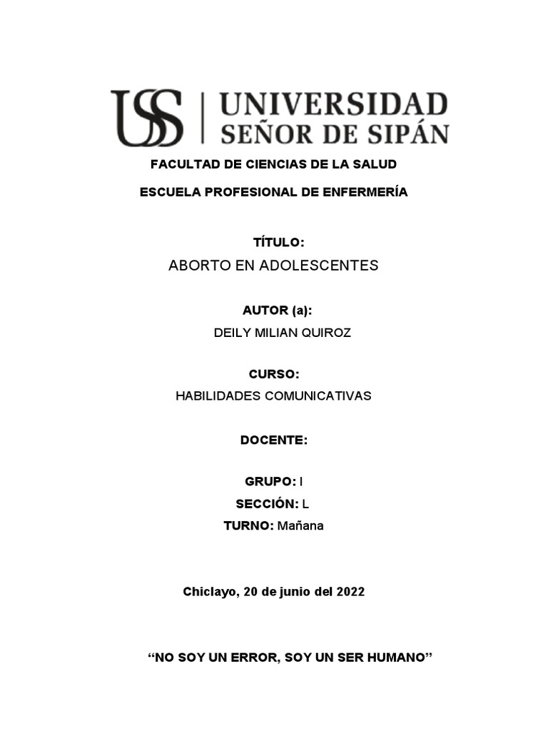 HABILIDADES COMUNICATIVAS TRABAJO INDIVIDUAL Deily | PDF | Aborto | El ...