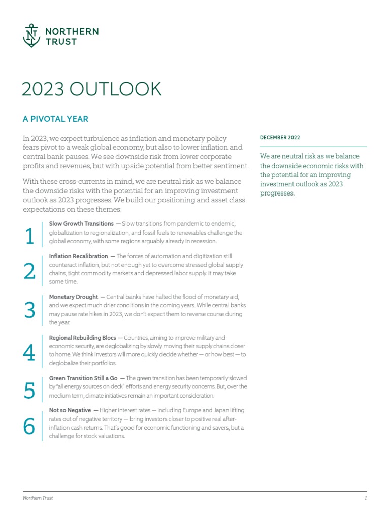 2023_Outlook_Executive_summary | PDF | Inflation | Interest Rates