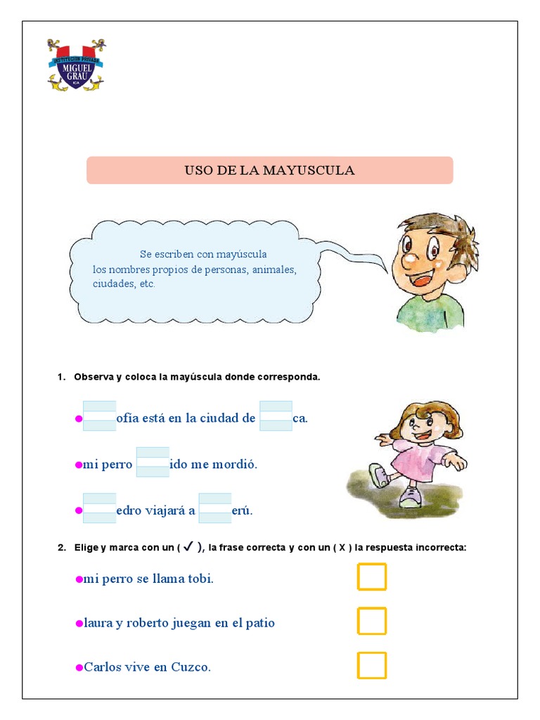 Ficha - Uso de La Mayuscula - Comunicacion | PDF