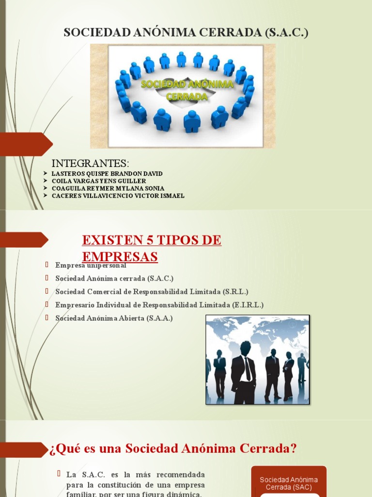 Sociedad Anónima Cerrada | PDF | Economias | Negocios económicos