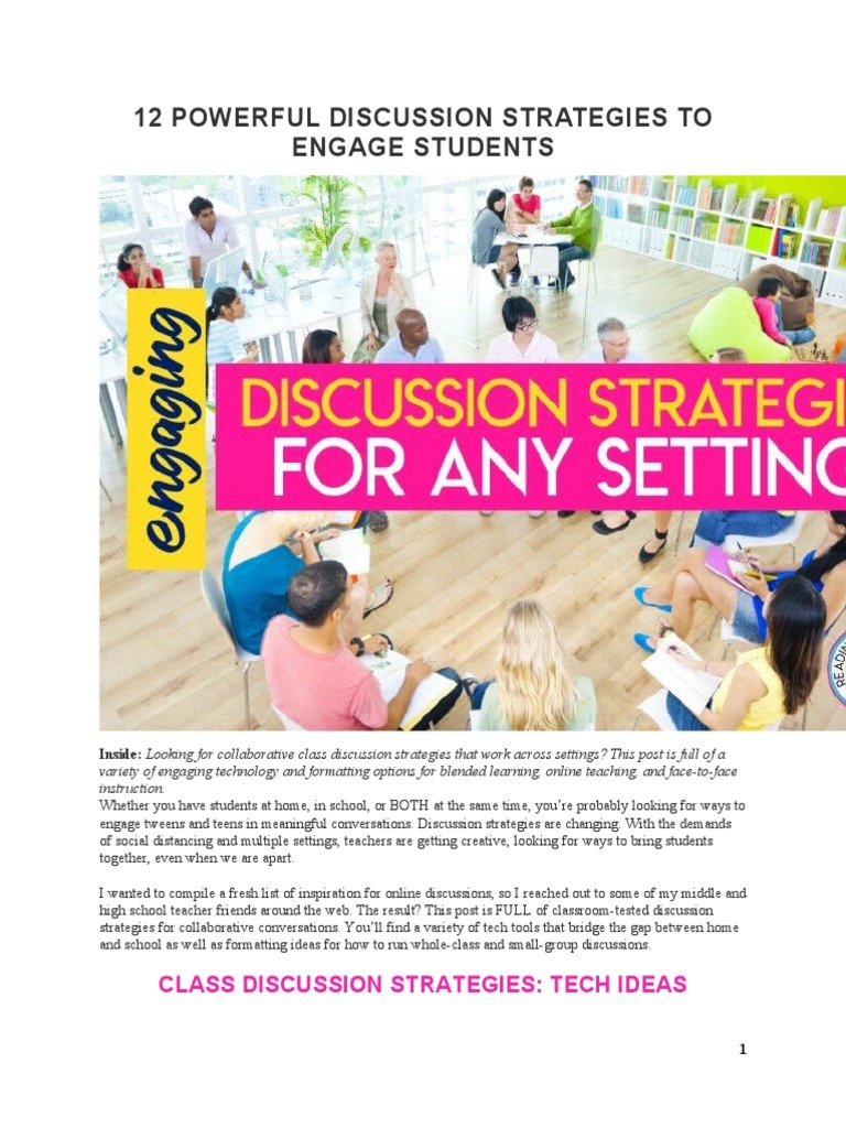 Engaging Student Discussion Techniques | PDF