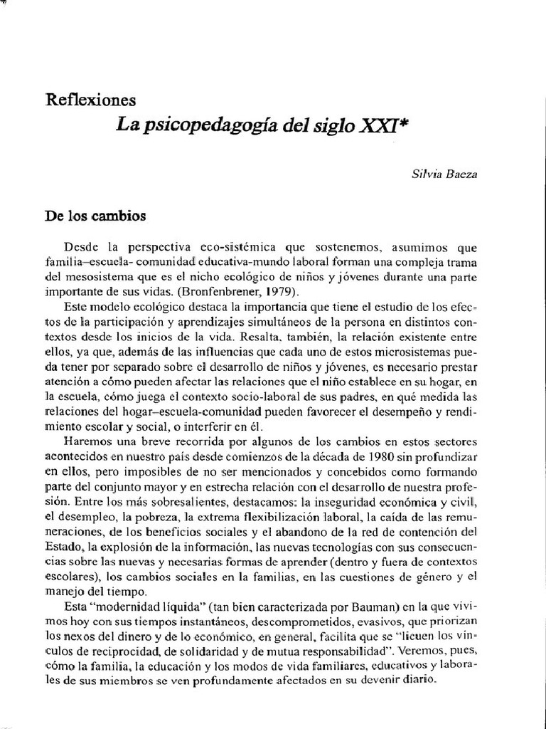 Baeza, Psicopegagogía XXI | PDF