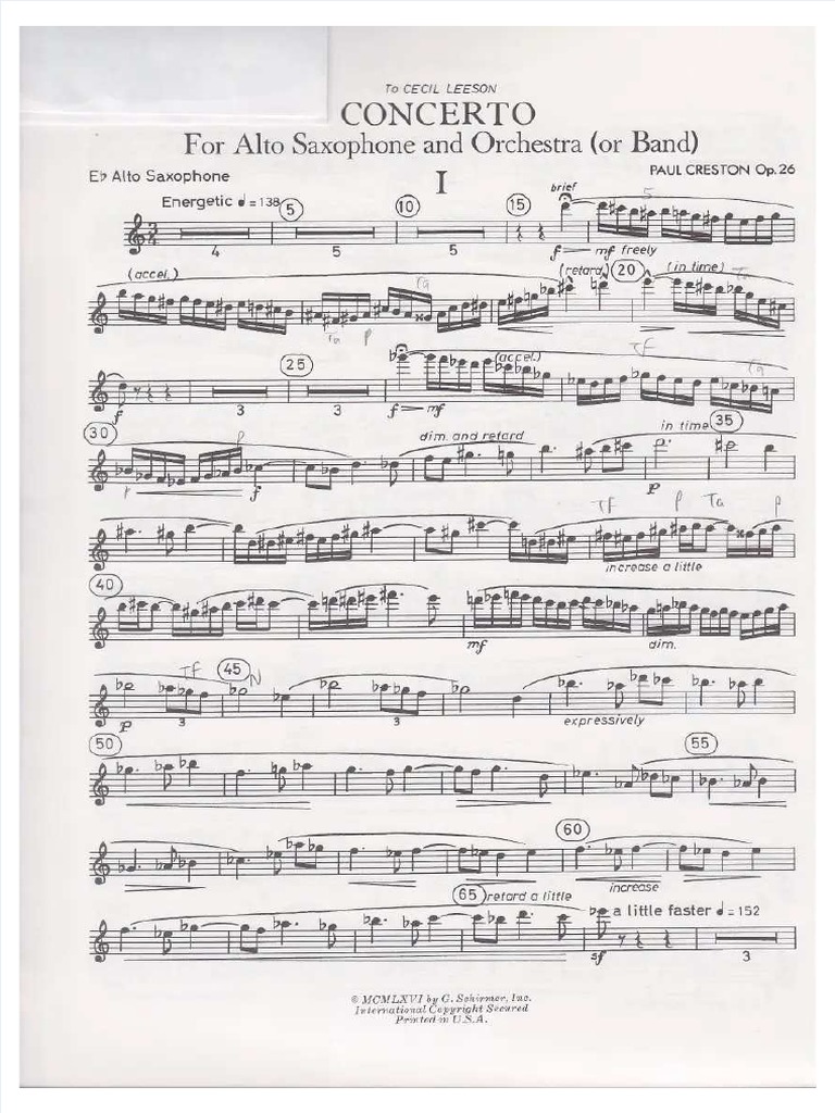 Creston, Concerto Sax | PDF
