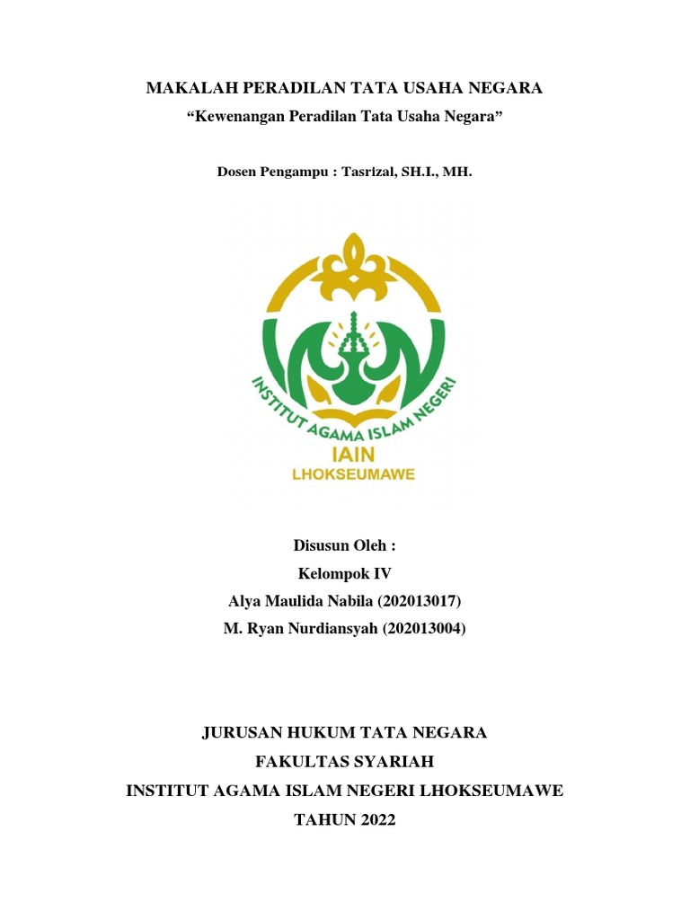 K-Iv - Makalah Peradilan Tata Usaha Negara | PDF