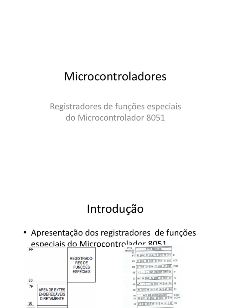 Registradores do Microcontrolador 8051 | PDF | Equipamento de ...