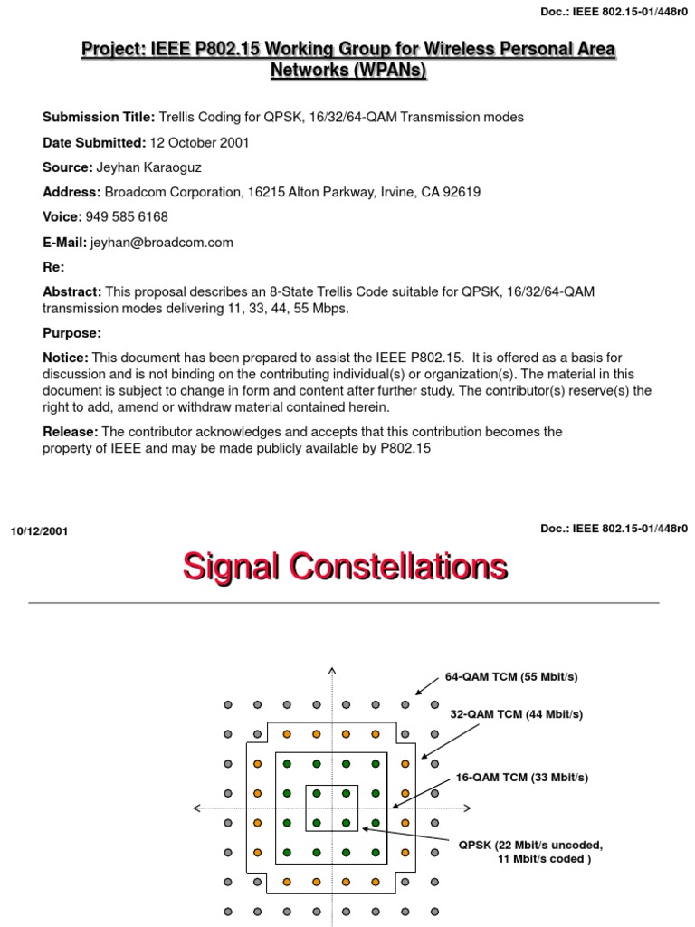 01448r0P802 15 - TG3 Trellis Coding For QPSK 16 32 64 QAM | PDF ...