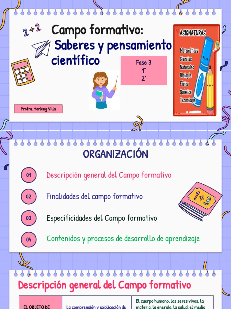 Campo Formativo Saberes y Pensamiento Cientifico Fase 3 | PDF ...