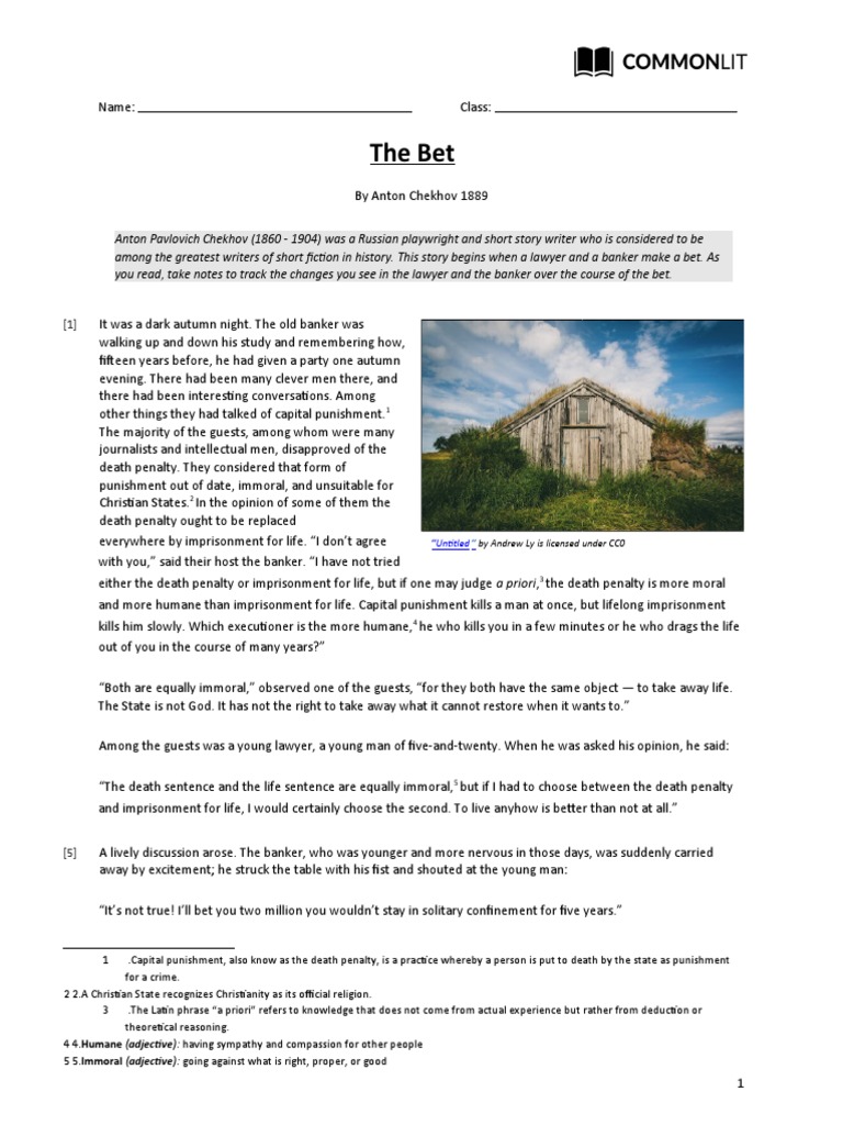 The Bet by Anton Chekhov: Summary | PDF | Capital Punishment | Punishments