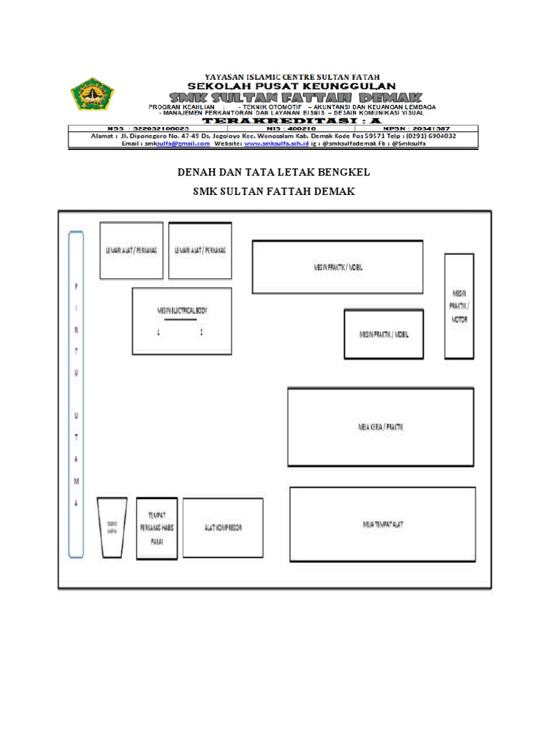 Denah Dan Tata Letak Bengkel Dia n0.42.1 | PDF