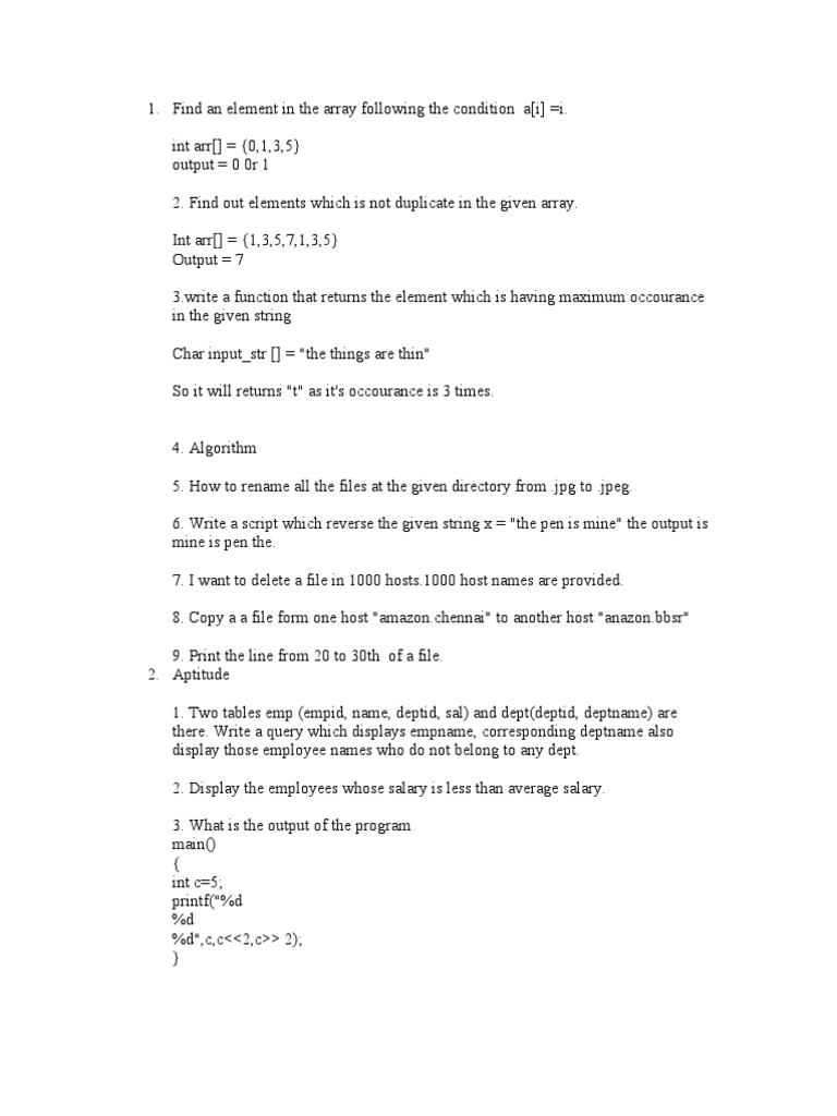 Amazon Interview | PDF | String (Computer Science) | Array Data Structure