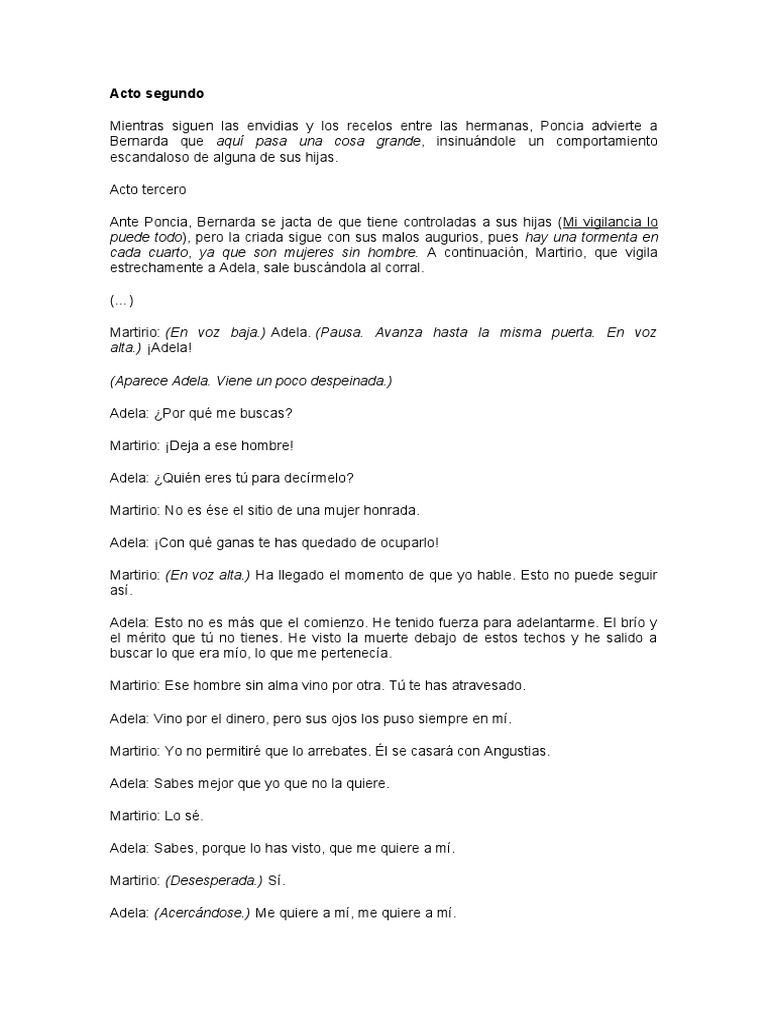 3 - La Casa de Bernarda Alba, Acto III | PDF