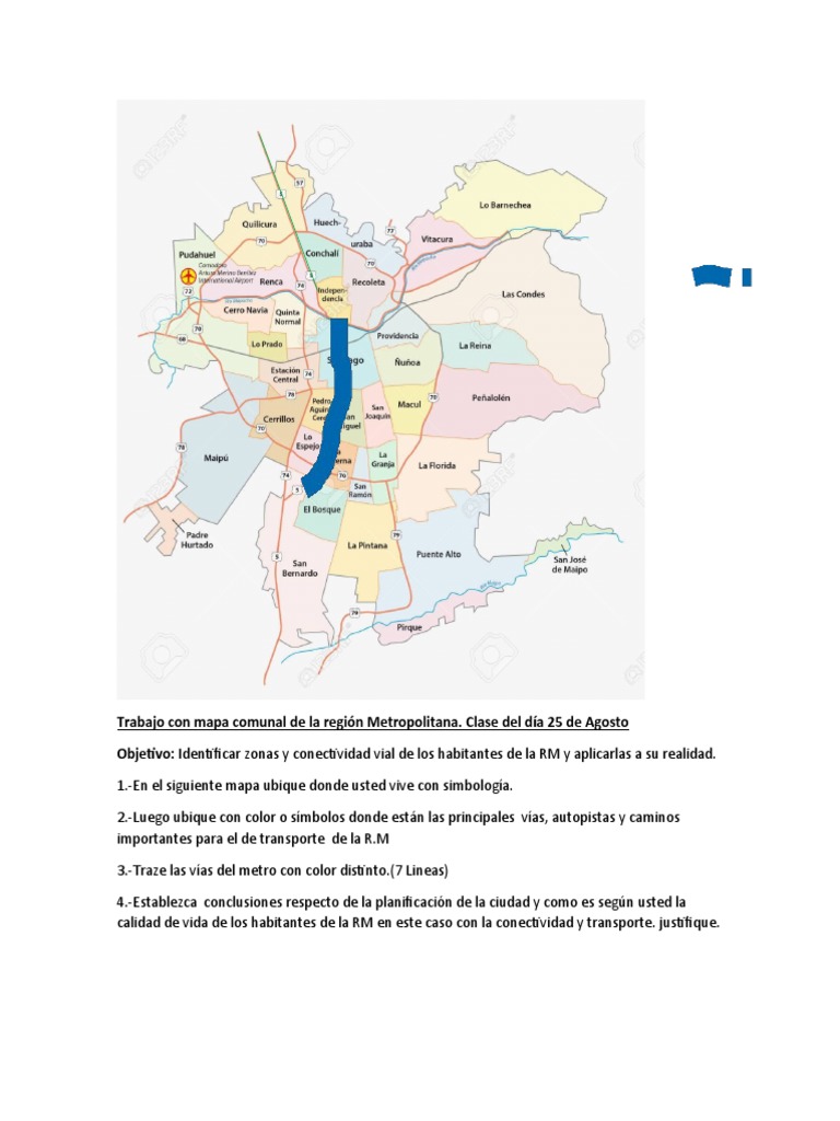 Trabajo Con Mapa Comunal de La Región Metropolitana Clase Del 25 de Agosto | PDF